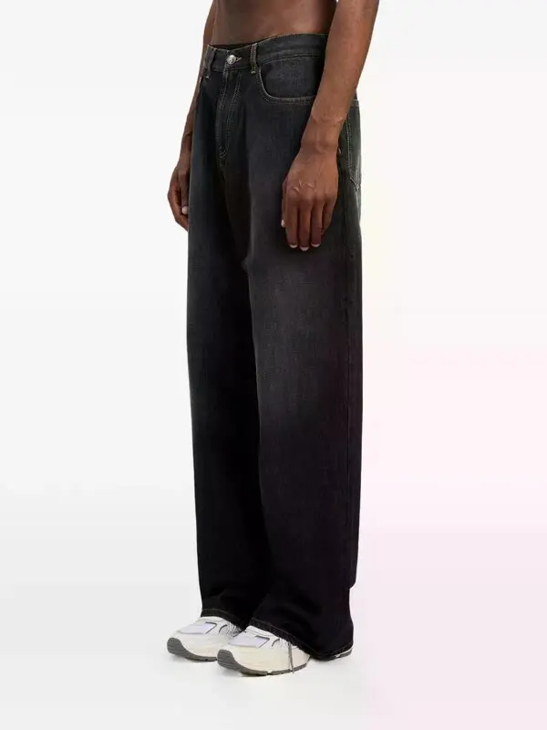 Palm Angels Curved Logo Denim Jeans - Grey