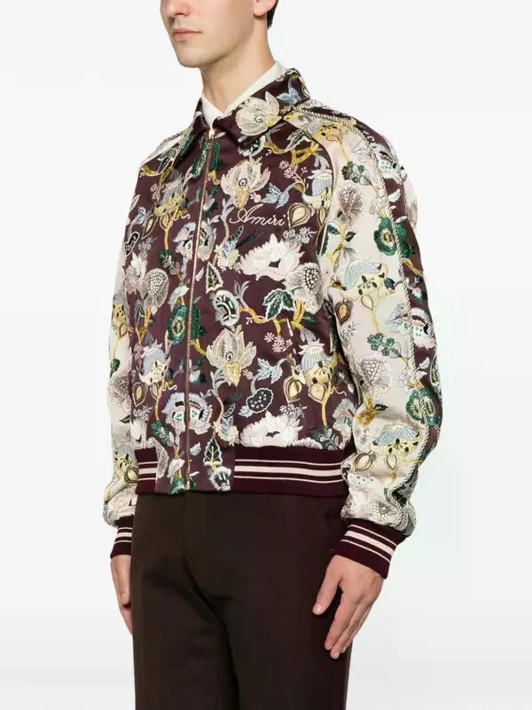 Amiri Floral Embroidered Bomber Jacket