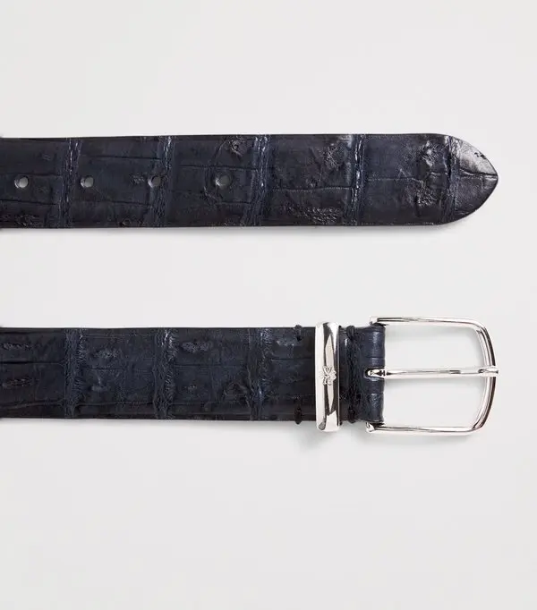 Jacob Cohen Crocodile Leather Belt With Silver-tone Buckle