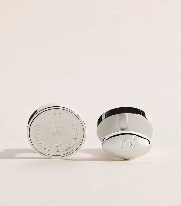 BABETTE WASSERMAN LONDON Rhodium-plated Halfpenny Cufflinks - Silver