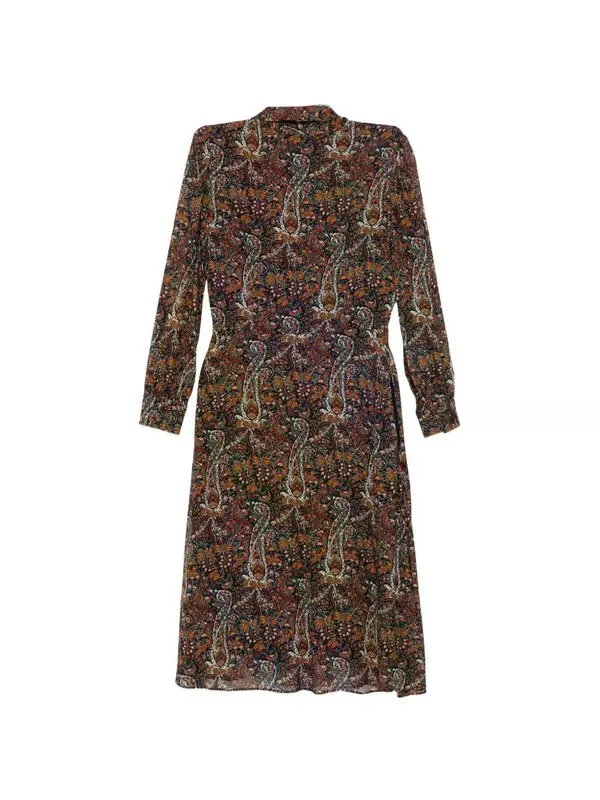 Saint Laurent Paisley Print Midi Dress - Multicolour