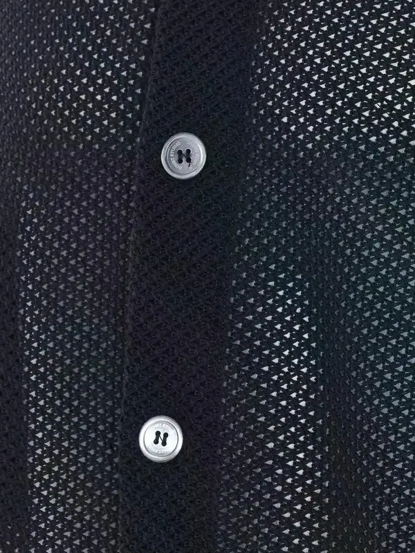 DUNST Crochet-knit Open-collar Shirt