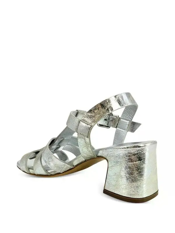 MADISON MAISON Metallic Gladiator Sandals - Silver