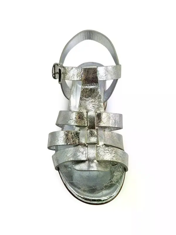 MADISON MAISON Metallic Gladiator Sandals - Silver