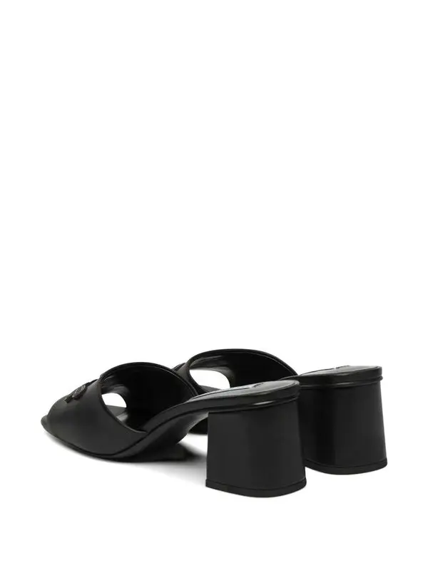 Karl Lagerfeld Logo-patch Leather Block Heel Sandals