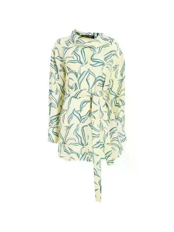 Proenza Schouler Leaf-print Mini Dress - Neutrals
