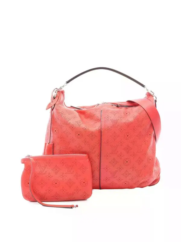 LOUIS VUITTON 2010 Monogram Mahina Selene Mm Satchel - Red