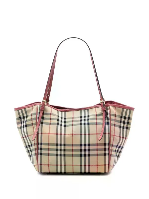 Burberry Small Haymarket Check Canvas Canterbury Tote Bag - Neutrals