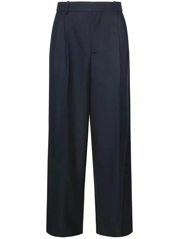 Loewe Pleat-detail Tailored Wool Trousers - Blue