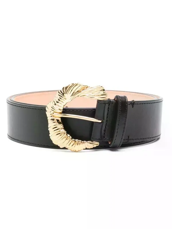 Chloé Flowers Leather Belt - Black