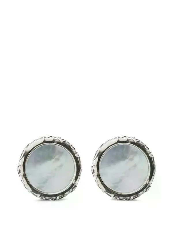 Emanuele Bicocchi Mother-of-pearl Arabesque Cufflinks - Silver