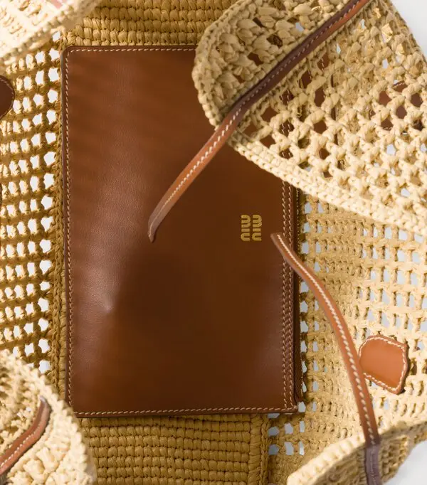 Miu Miu Raffia Top Handle Bag