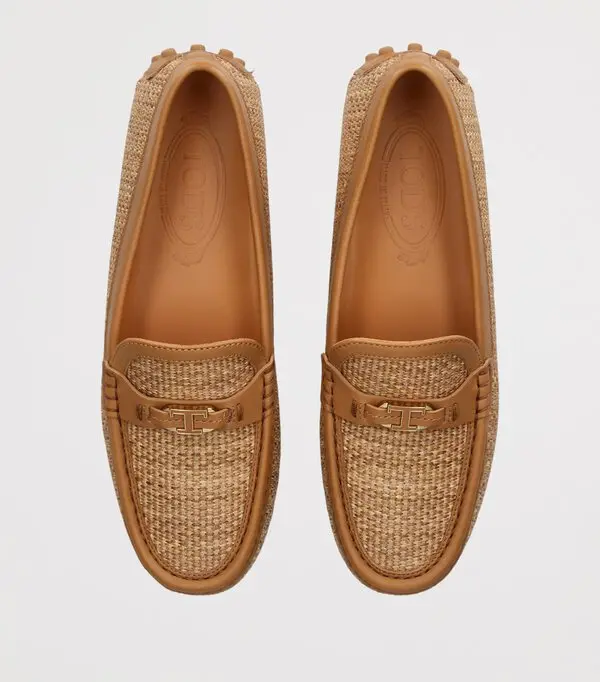 TOD'S Raffia Gommino Loafers