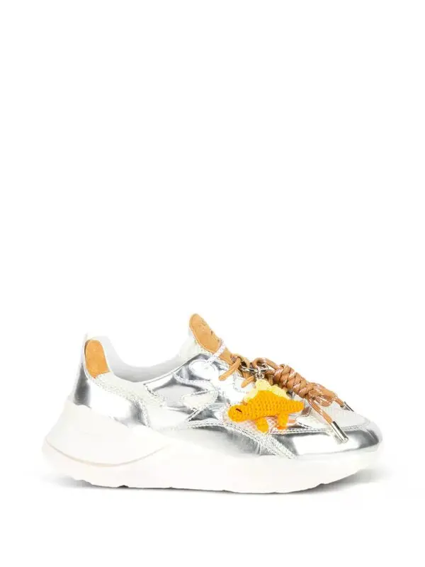D.a.t.e. Fuga Metallic Effect Lace-up Sneakers - Silver