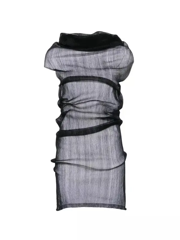 Rick Owens Sheer Ruched Cowl Neck Top
