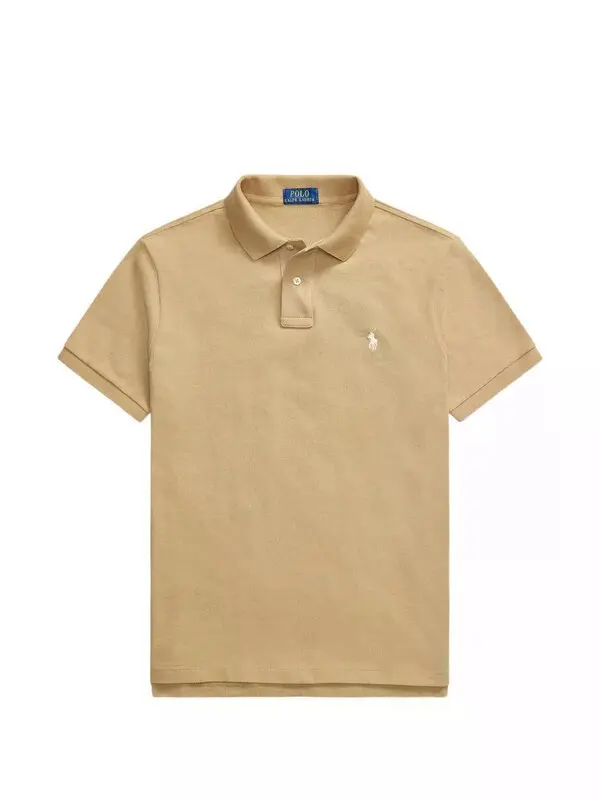 Polo Ralph Lauren Pique-knit Logo-embroidered Polo Shirt - Neutrals