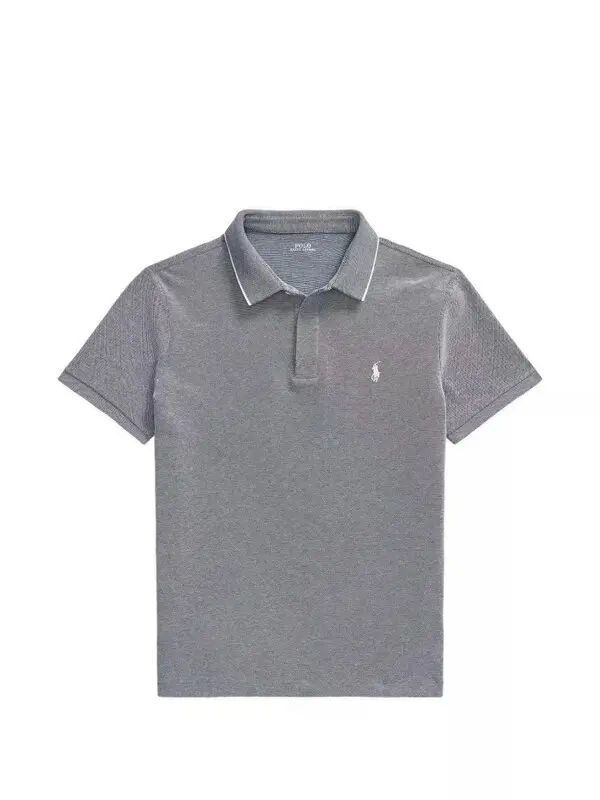 Polo Ralph Lauren Logo-embroidered Tipped Polo Shirt - Grey