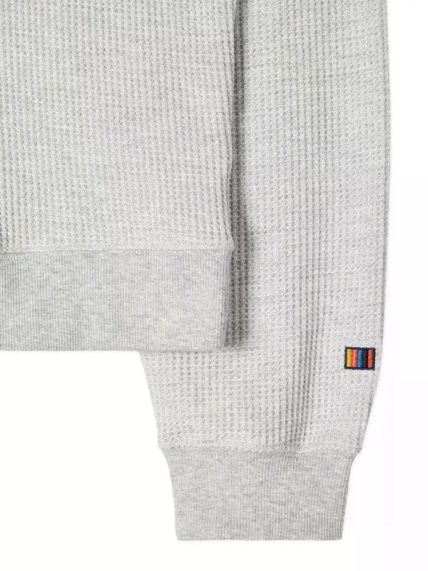 Paul Smith Waffle-knit Raglan-sleeve Sweatshirt - Grey
