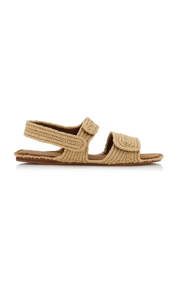 Khaite Boden Raffia Sandals - Neutral