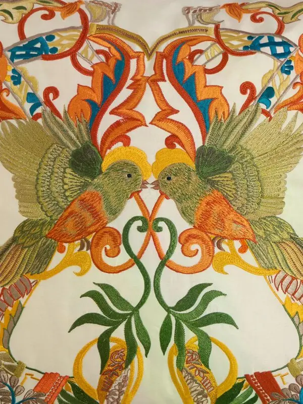 Etro Embroidered Birds Cushion - Neutrals
