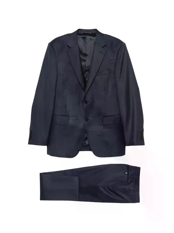 Canali Pocket Micro-check Suit - Blue