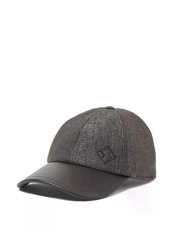 Peserico Logo-detail Leather-peak Baseball Cap - Brown