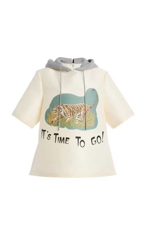 Brandon Maxwell Aine Wool-silk Hooded Top - Multi