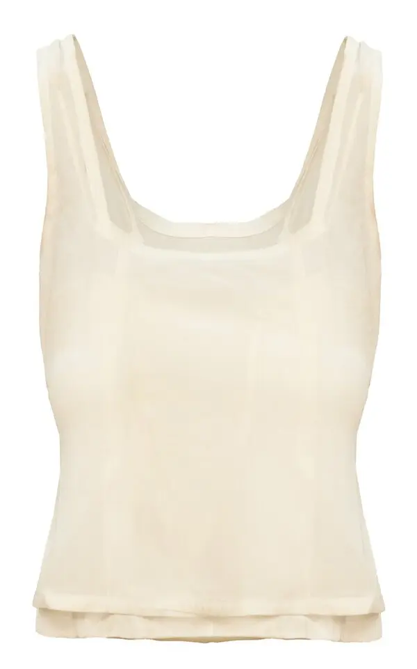 ORANGE CULTURE Silk And Chiffon Camisole Top