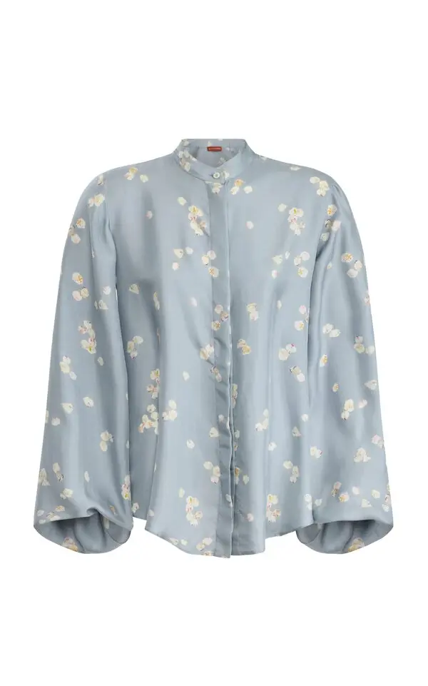 Altuzarra Magee Printed Silk Shirt - Blue