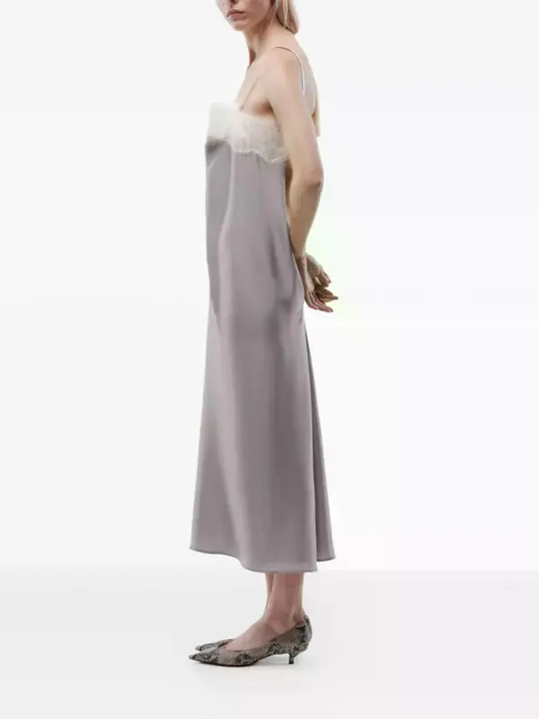 Carven Lace-embellished Pleated Slip Dress
