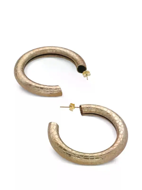 Vintage Croc-effect Hoop Earrings