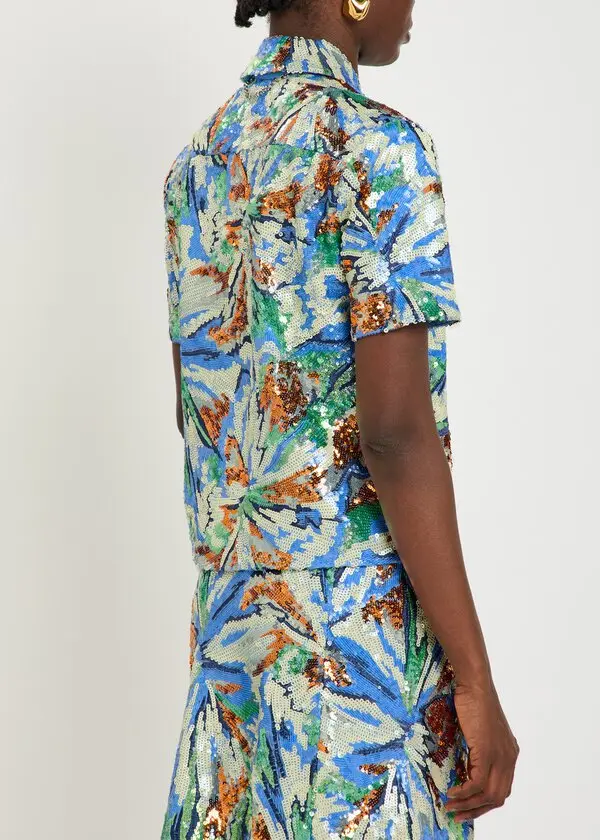 Rabanne Embellished Sequin Shirt - Multicoloured
