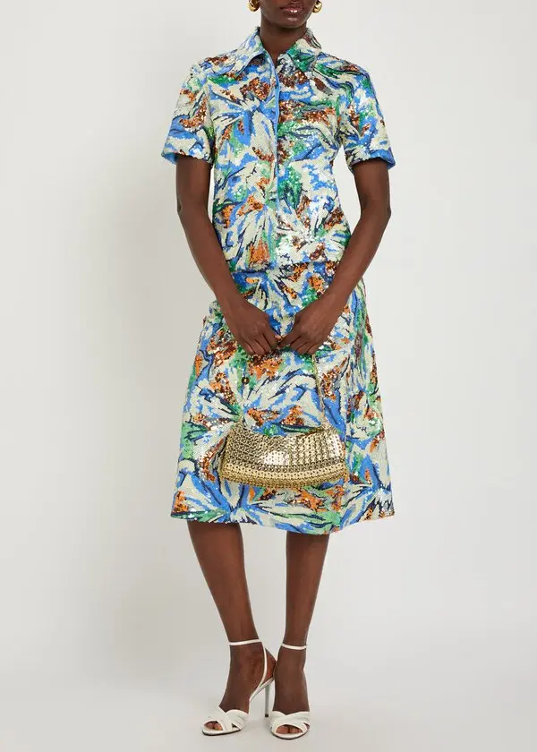 Rabanne Embellished Sequin Shirt - Multicoloured