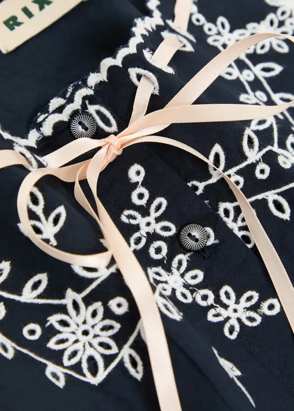 Rixo Cassara Embroidered Cotton Top