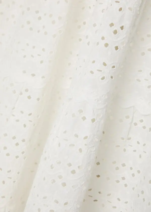 Rixo Ripeka Embroidered Cotton Midi Skirt