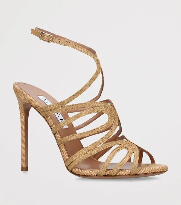 AQUAZZURA Raffia Serenade High Heel Sandals