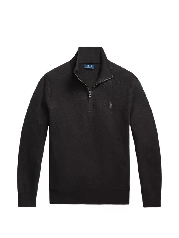 Polo Ralph Lauren Quarter-zip Waffle Knit Sweater - Grey