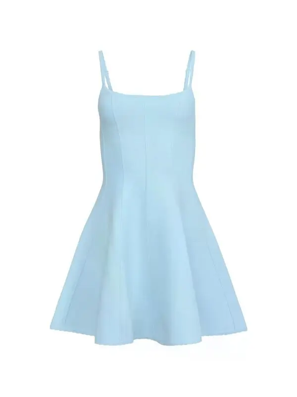 FLEUR DU MAL Flared Corset Mini Dress - Blue