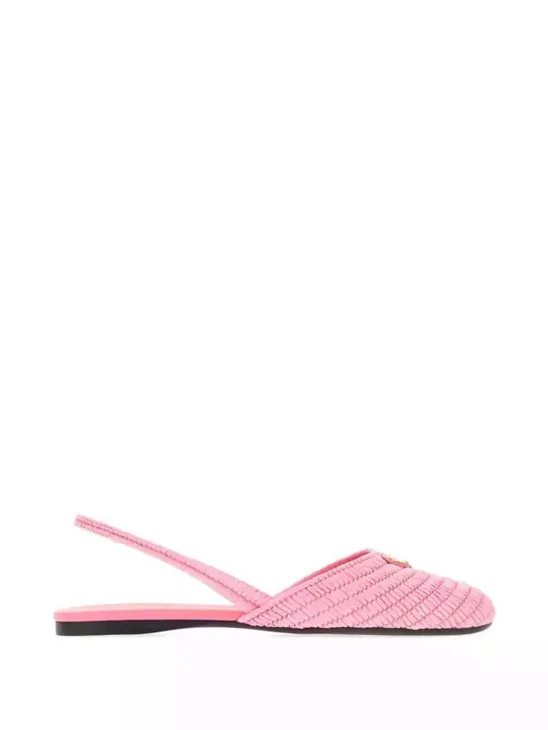 Prada Crochet Slingback Ballerinas - Pink