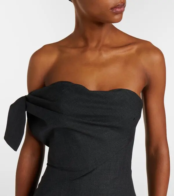 Givenchy Wool Cocktail Dress With Bow Detail - Grey