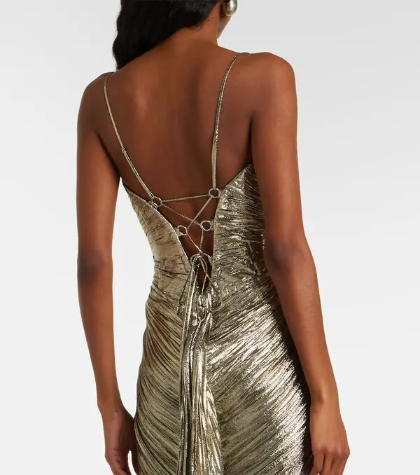 MARIA LUCIA HOHAN Dakota Lame Chiffon Gown