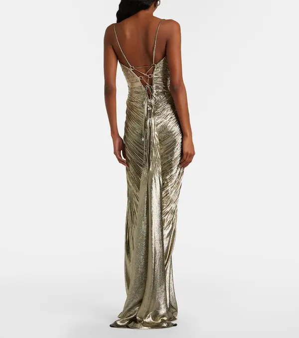 MARIA LUCIA HOHAN Dakota Lame Chiffon Gown