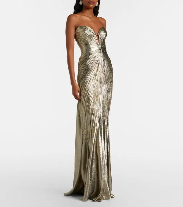MARIA LUCIA HOHAN Dakota Lame Chiffon Gown