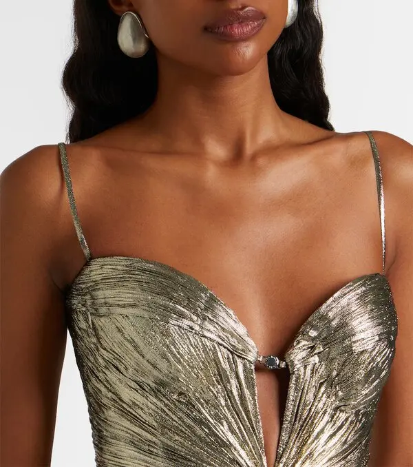 MARIA LUCIA HOHAN Dakota Lame Chiffon Gown
