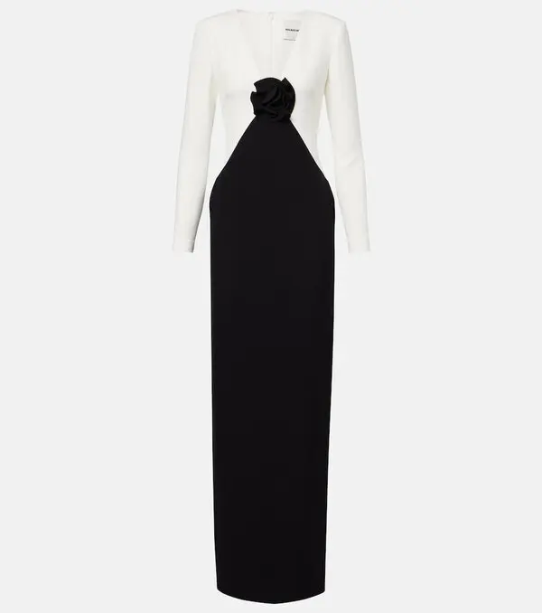 Roland Mouret Floral-applique Crepe Gown - Black