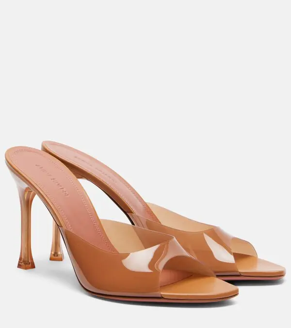 Amina Muaddi Alexa Pvc Mules - Brown