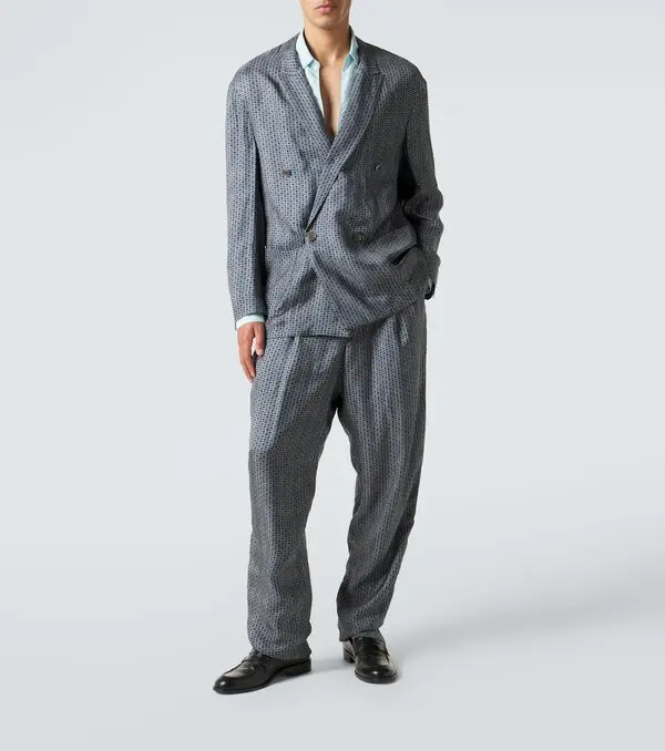 Giorgio Armani Printed Double-breasted Blazer