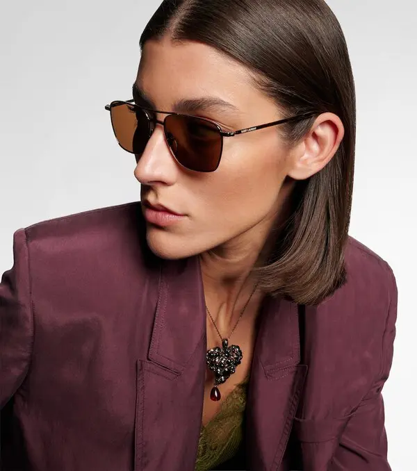 Saint Laurent Aviator Sunglasses - Silver