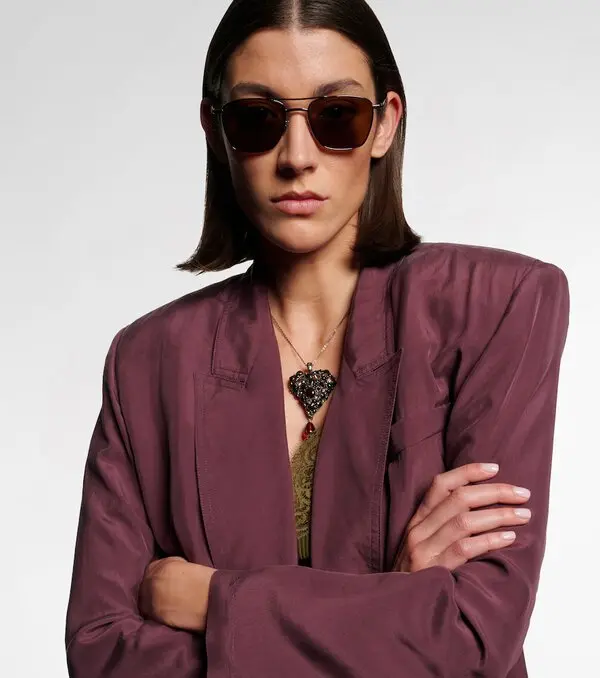 Saint Laurent Aviator Sunglasses - Silver