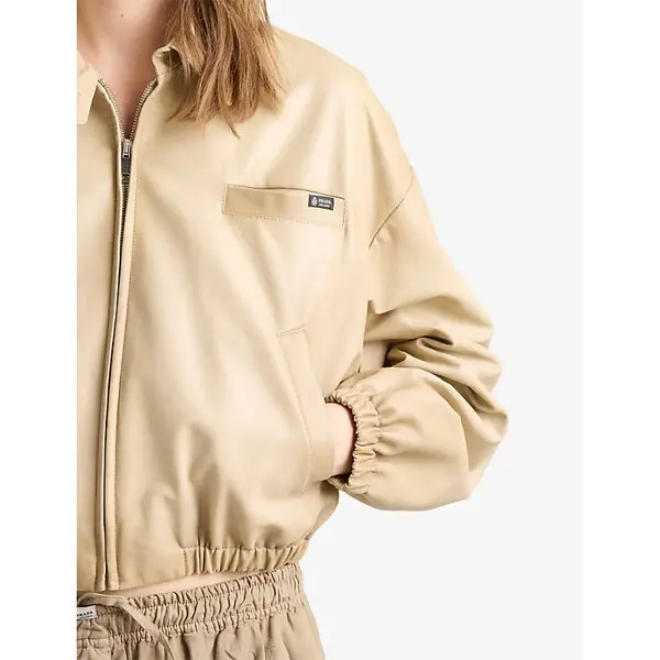 Prada Cropped Nappa Leather Jacket - Neutral